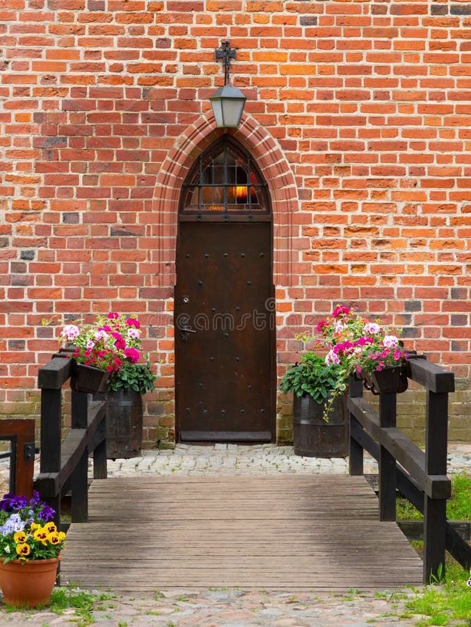 View of an Door of Beautiful Old Brick Building Stock Photo - Image of ...