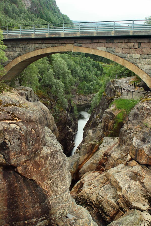 View of the Dorgefoss Waterfall in Sirdal, Norway Stock Image - Image ...