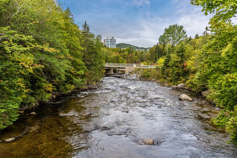 A View Down the Corner Brook Stream Towards a Road Bridge at Corner ...