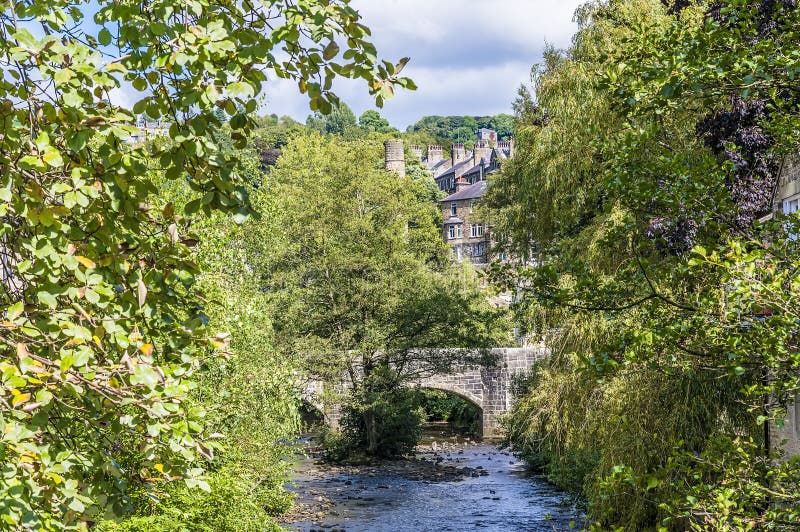 A View Down Hebden Beck Towards the Original Bridge in Hebden Bridge ...