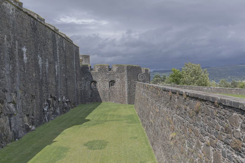 The View Down into the Moat of an Ancient Stone Castle Stock Image ...