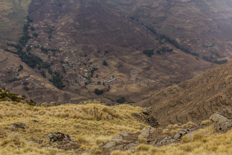 View Down from Northern Escarpment in Simien Mountains, Ethiop Stock ...