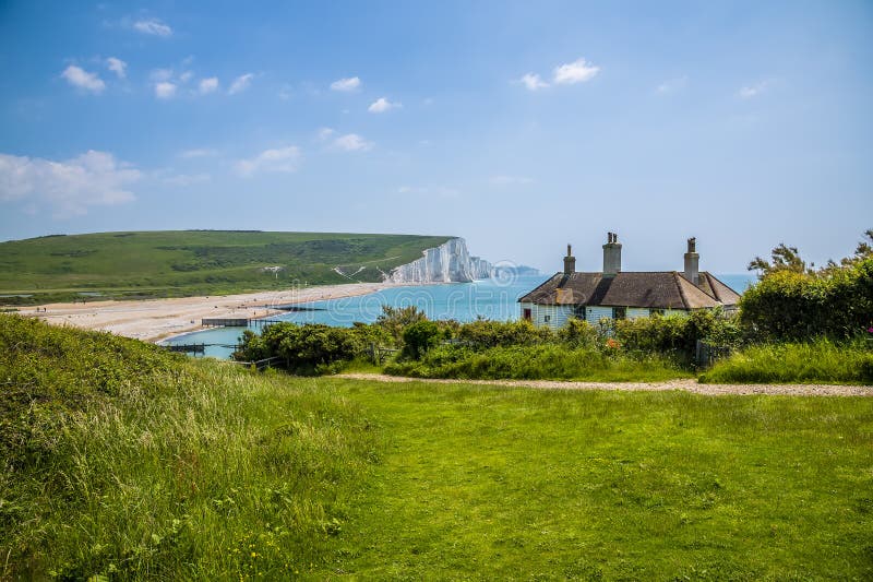 A View at Cuckmere Haven, UK Across the Flood Plain of the Cuckmere ...