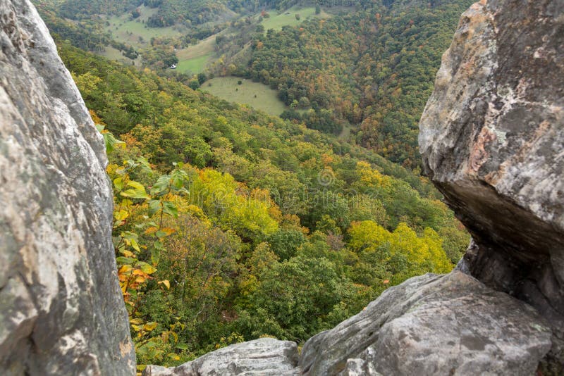 View Down from Seneca Rocks in West Virginia Stock Image - Image of ...