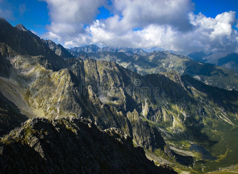 View Down To a Rocky Mountain Valley Stock Image - Image of mountain ...