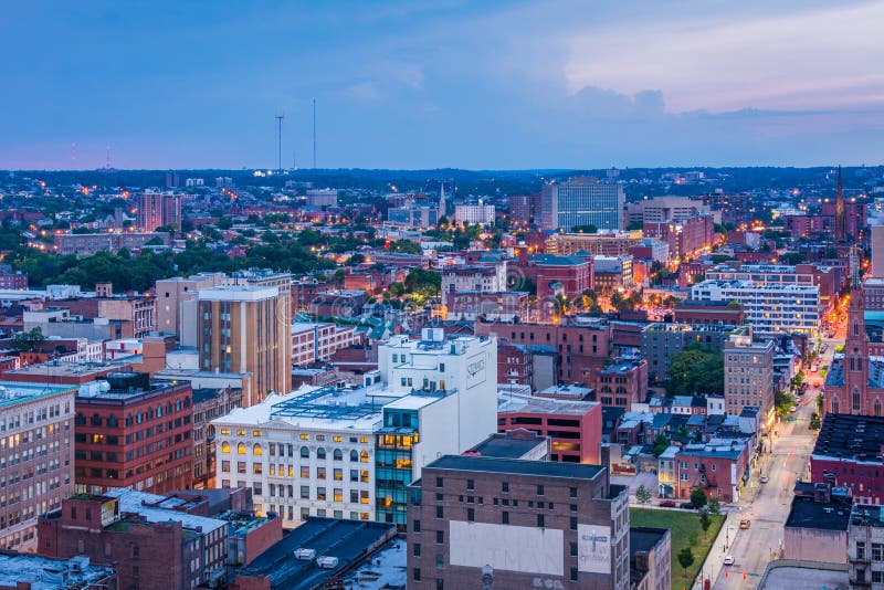View of Downtown Baltimore, Maryland at Sunset Editorial Photography ...