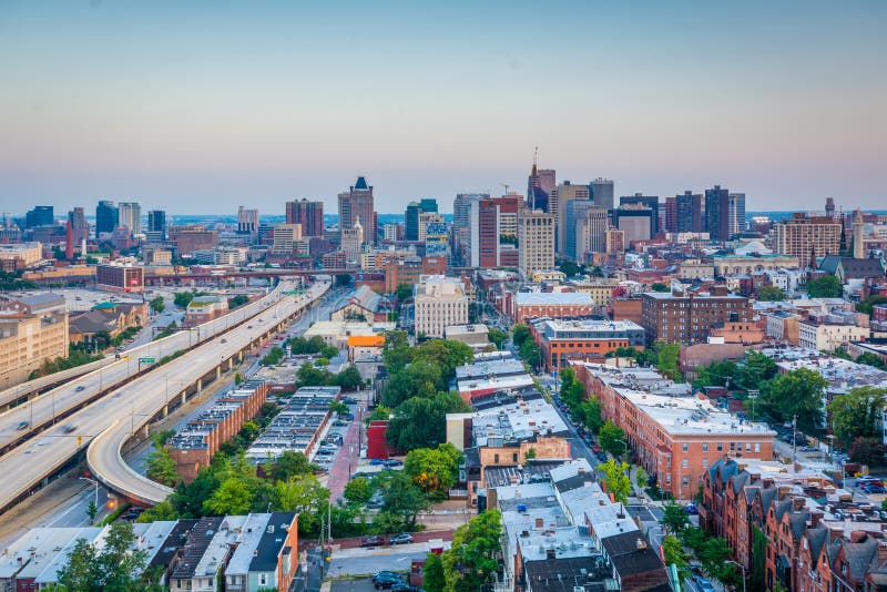 View of the Downtown Baltimore Skyline, in Maryland Editorial Stock ...