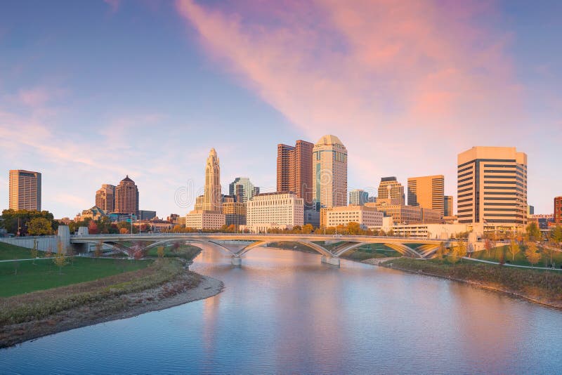View of Downtown Columbus Ohio Stock Photo - Image of skyscraper ...
