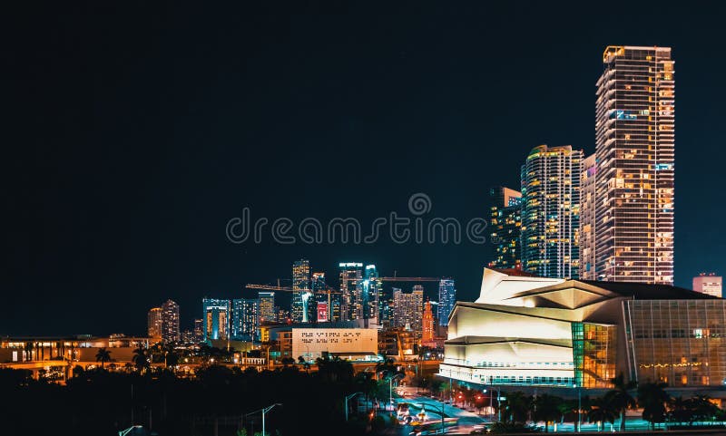 View of Downtown Miami City Editorial Stock Photo - Image of architect ...