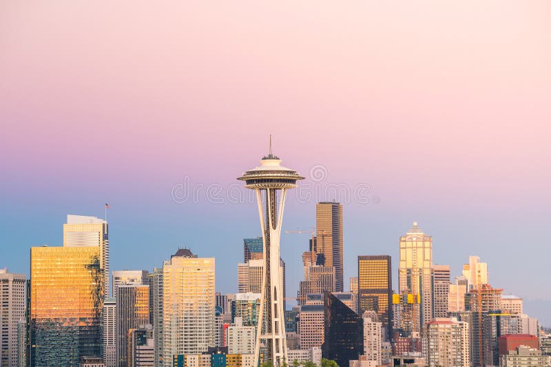View of Downtown Seattle Skyline Editorial Stock Image - Image of ...