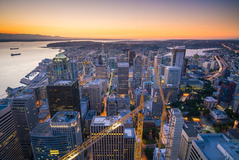 View of Downtown Seattle Skyline Stock Image - Image of skyline, famous ...