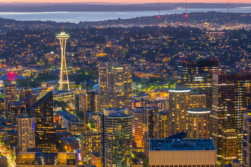 View of Downtown Seattle Skyline Editorial Stock Image - Image of ...