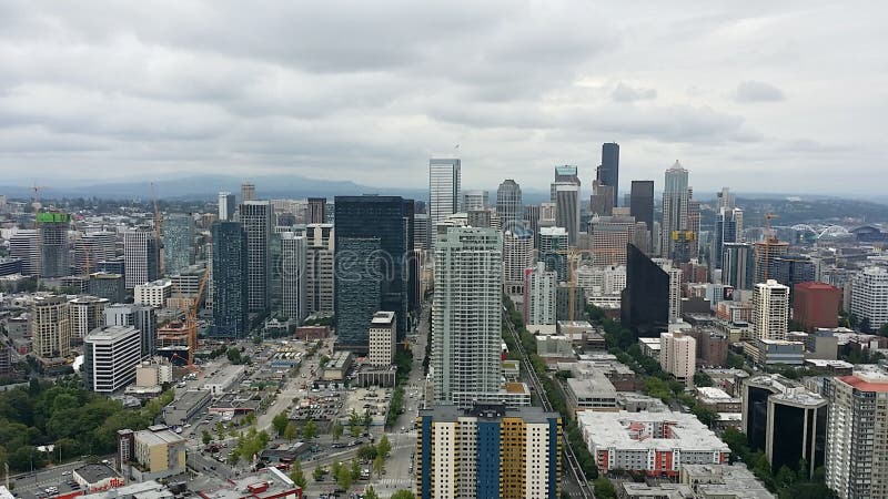 A View of Downtown Seattle from the Top of the Space Needle Editorial ...