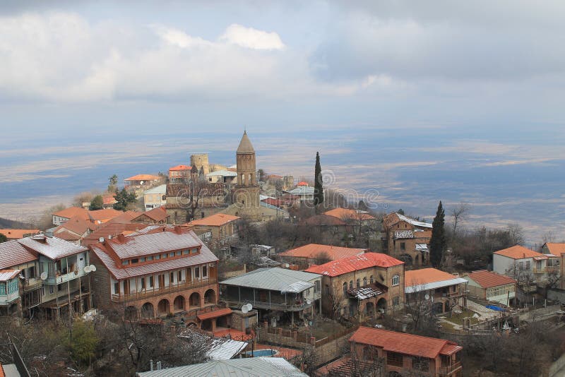 View on the Downtown of Signagi, Georgia. Stock Image - Image of ...