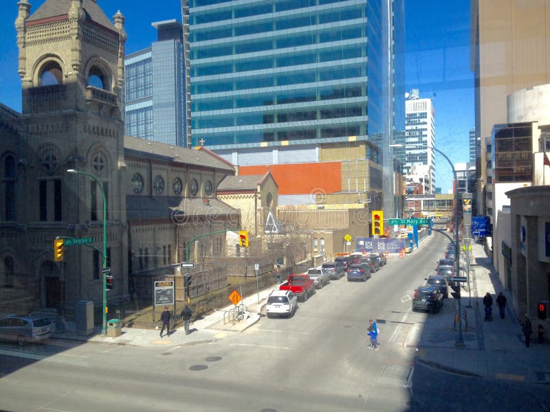 Downtown of Winnipeg city editorial photography. Image of manitoba ...