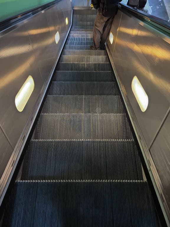 View of a Downward Escalator Stock Photo - Image of design ...