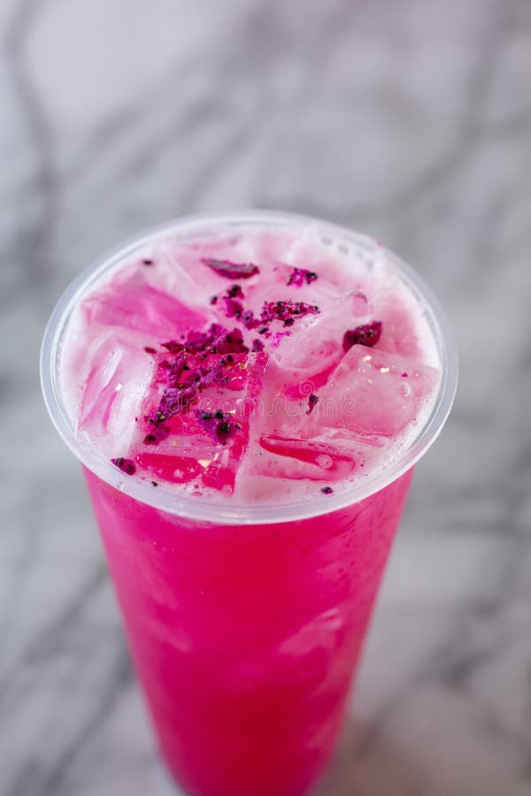 Beverage Pink Milk , Favorite Menu Milk Drink in Cafe Stock Image ...