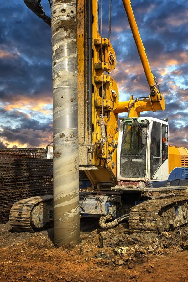 View of Drilling Machine at Road Works. Industrial Concept Stock Photo ...