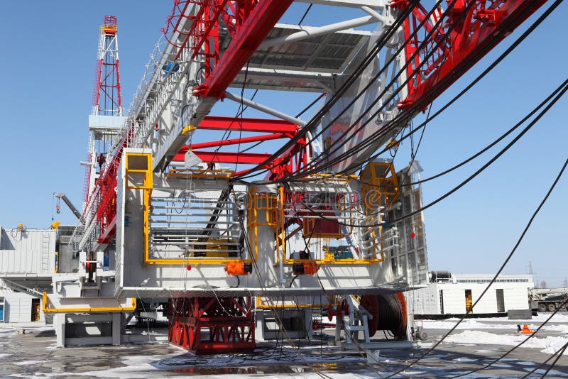 Drilling rig floor upward stock image. Image of natural - 3815649