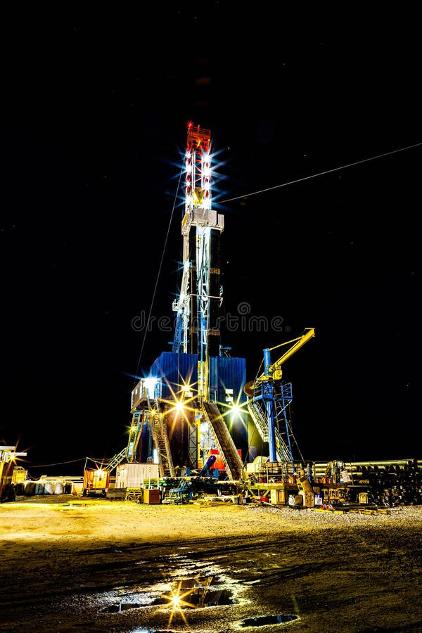 Drilling Rig in Oil Field for Drilled into Subsurface Stock Image ...