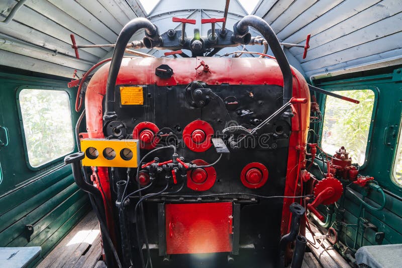 View from the Driver& X27;s Cabin of an Old Steam Locomotive Stock ...