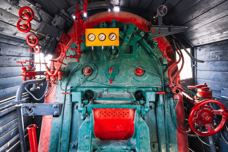 View from the Driver& X27;s Cabin of an Old Steam Locomotive Stock ...