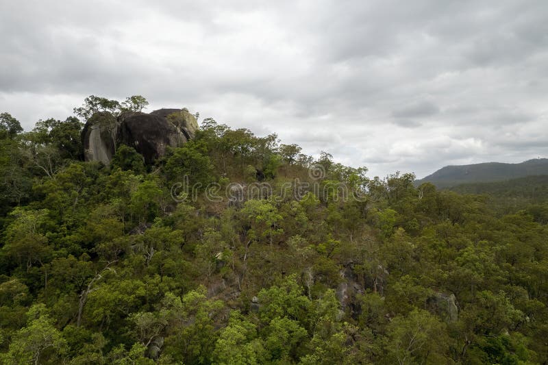 View from Drone of Large Boulders on Top of Mountain Stock Image ...