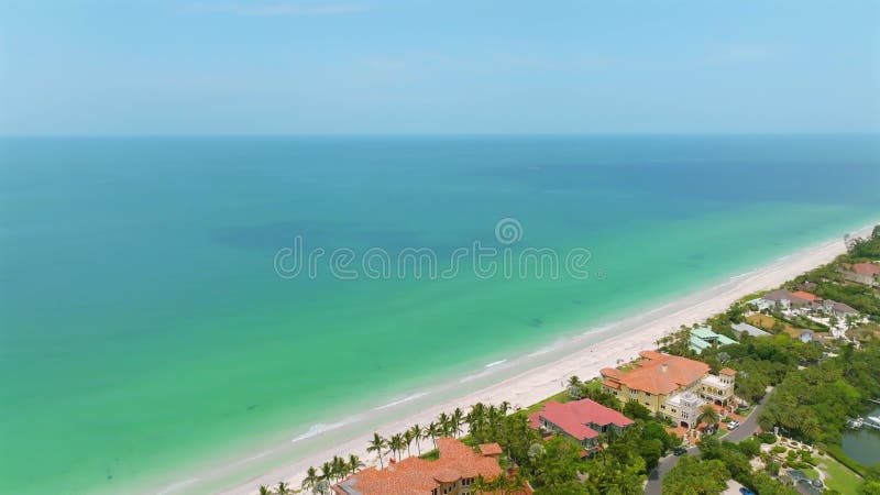 View from Drone on Stunning Coastline with Beachfront Homes and ...