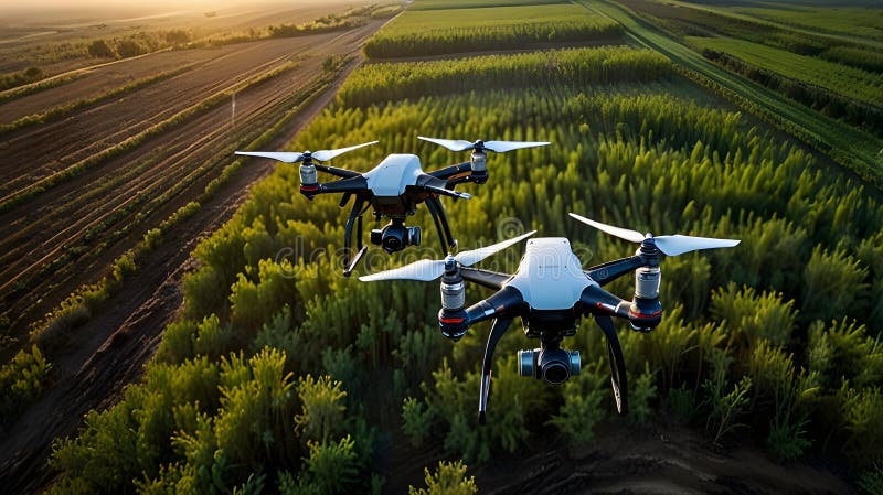 Drones Mapping Climate-sensitive Regions Stock Illustration ...