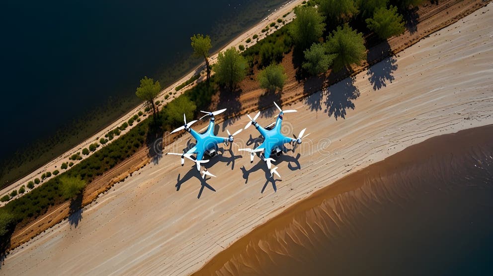 Drones Mapping Climate-sensitive Regions Stock Illustration ...