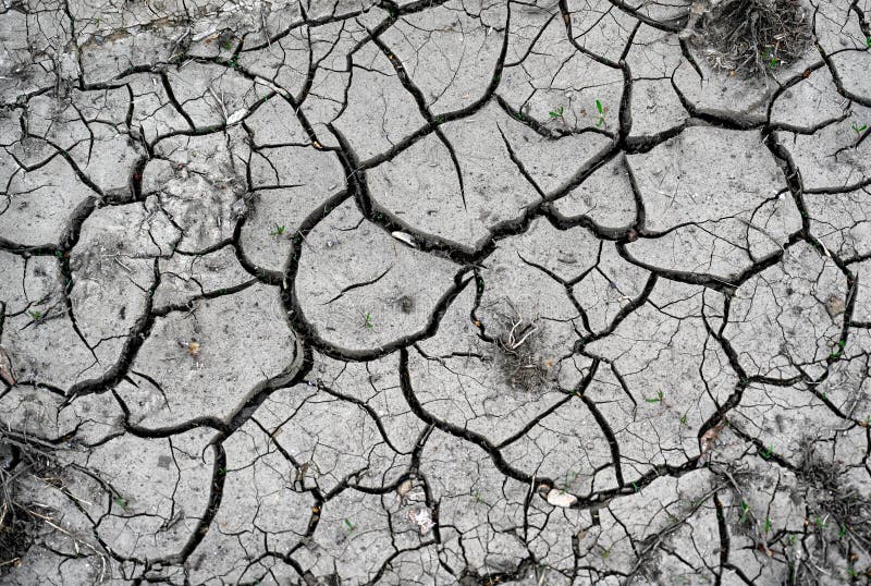 View of Dry and Cracked River Bed during Drought. Stock Image - Image ...