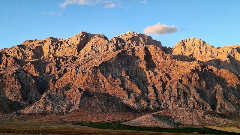 A View of a Dry Mountain Under the Light of a Blue Sky. Stock Image ...