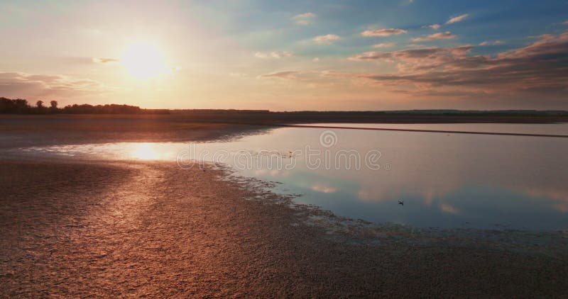 Drying Lake in Severe Drought during Sunset Stock Video - Video of ...