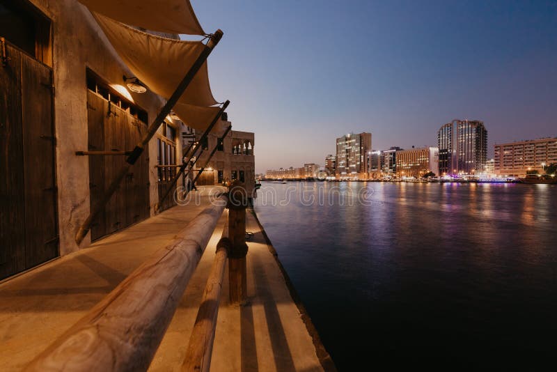 View Of Dubai Creek In Old Dubai In Al Seef Area. Dubai - UAE. 02 ...