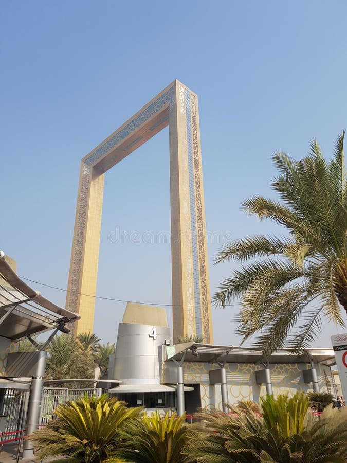 A view of Dubai Frame. editorial stock image. Image of architecture ...