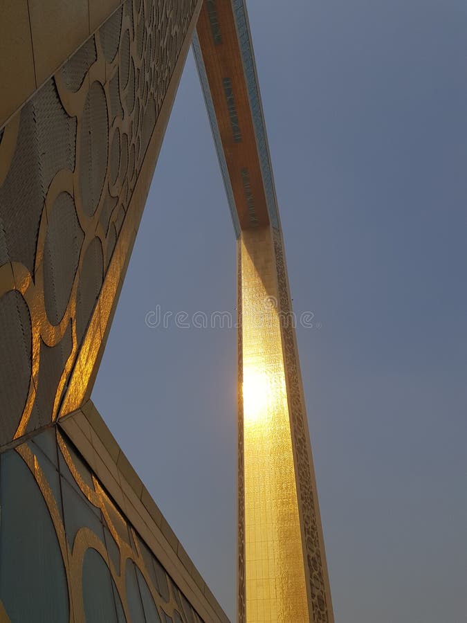 A view of Dubai Frame. editorial photography. Image of sunny - 204112772