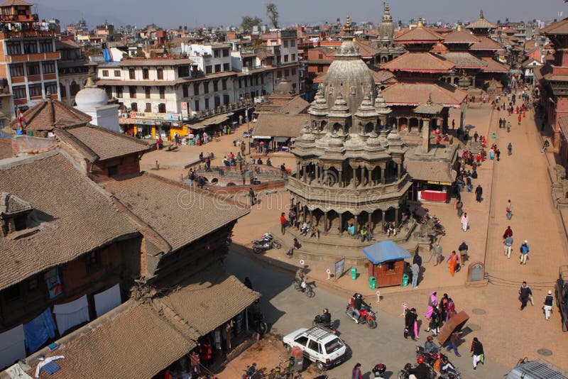 View of the Durbar Square editorial stock image. Image of efficiency ...
