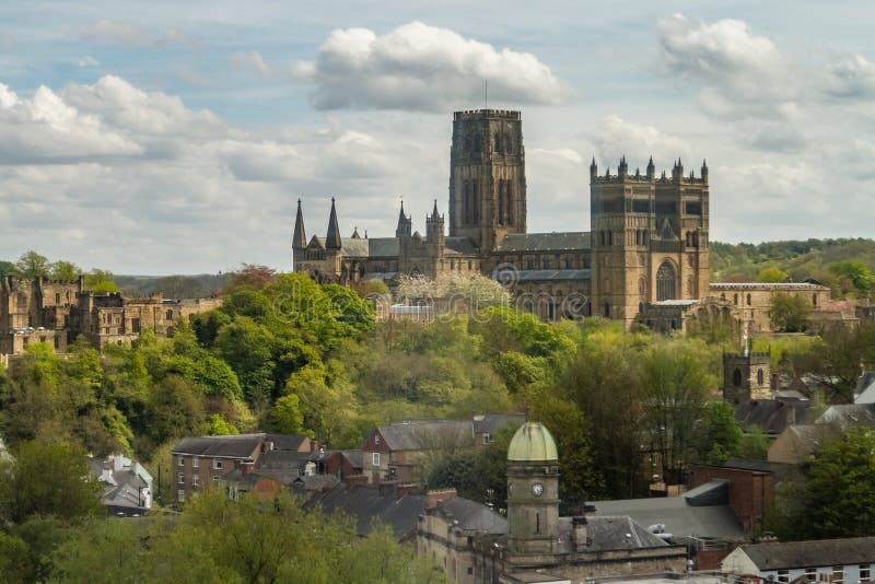 View of Durham Cathedral from the North West Stock Photo - Image of ...