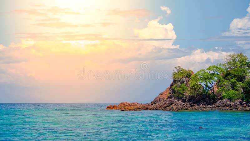 View of Dynamic Sky and Sea. Stock Image - Image of beautiful, yellow ...