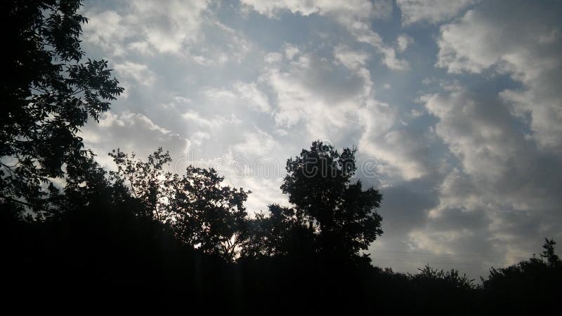 A View of the Early Sky with Many Clouds Stock Image - Image of horizon ...