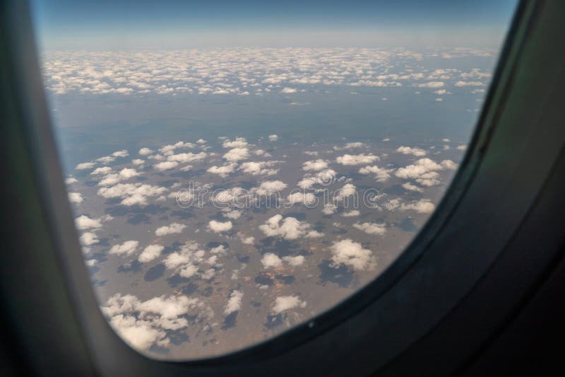 View of the Earth from an Airplane Window Stock Image - Image of ...