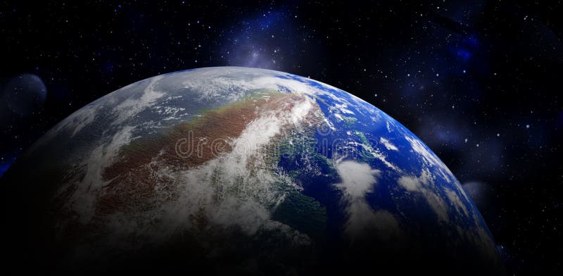 View of Earth in Open Space, Illustration. Banner Design Stock ...