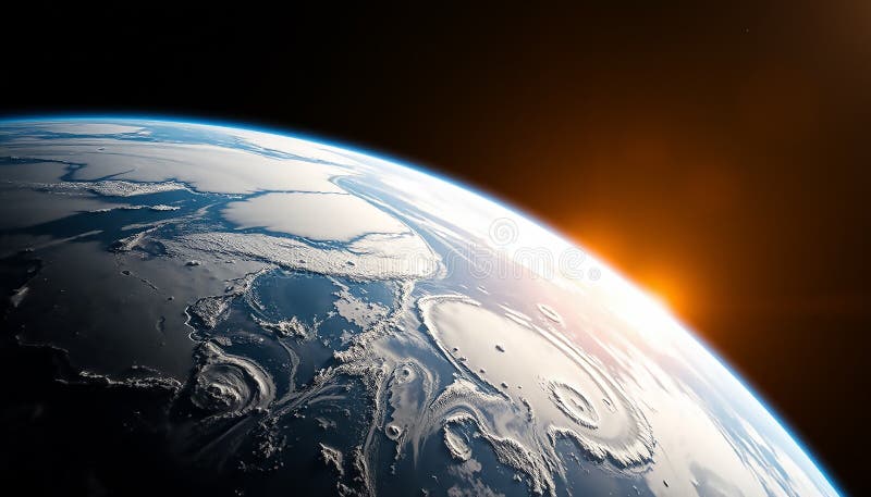 View of Earth Planet from Space Background World Space Week Stock Photo ...