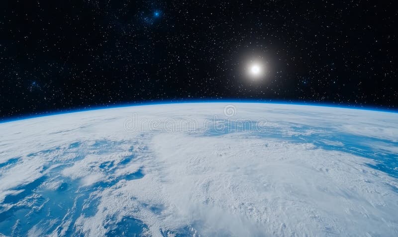 View of Earth& X27;s Surface from Space Orbit. the Blue Planet with ...