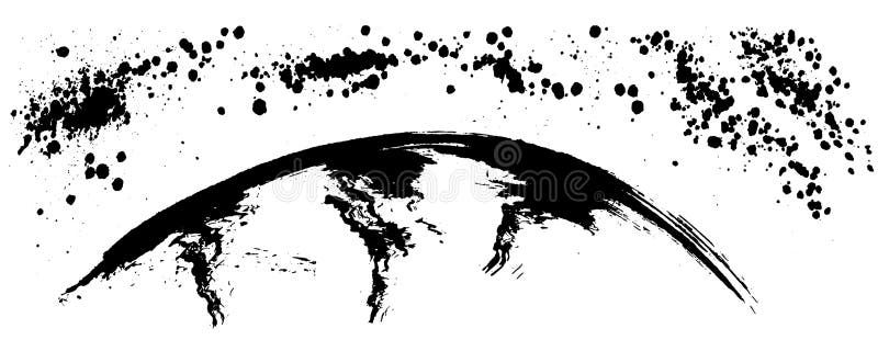 View of Earth from Space. Brush Stroke Illustration. Stock Illustration ...