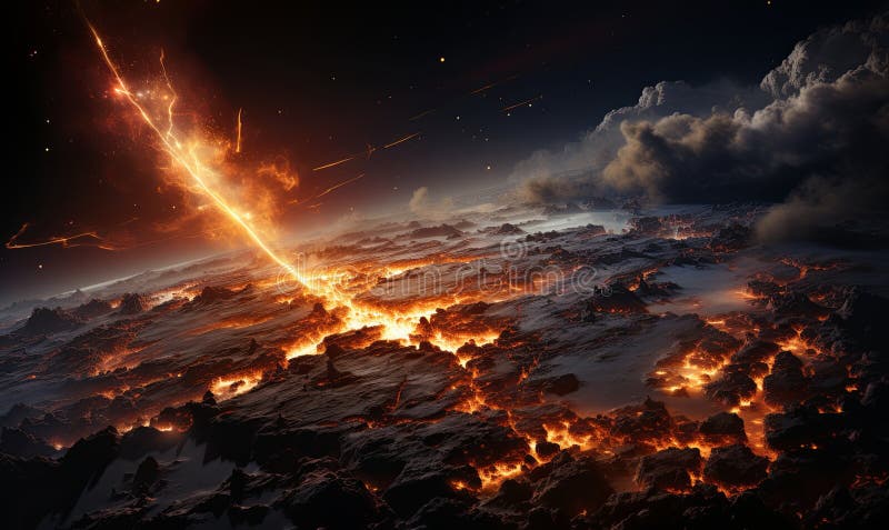 Earth in Space Emitting Bright Light Stock Photo - Image of radiant ...