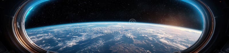 View of Earth from a Spaceship Window. Stock Illustration ...