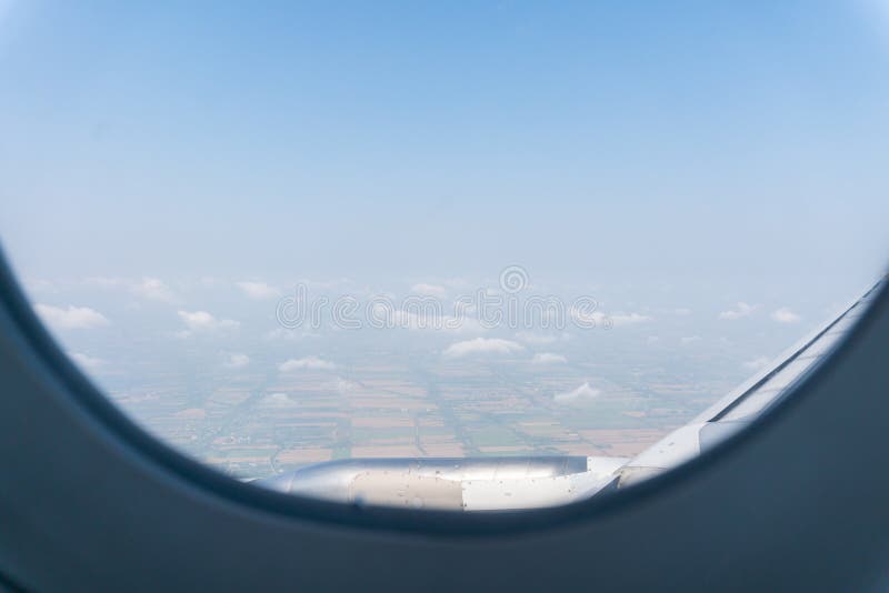 View on Earth from the Window of the Airplane Stock Image - Image of ...