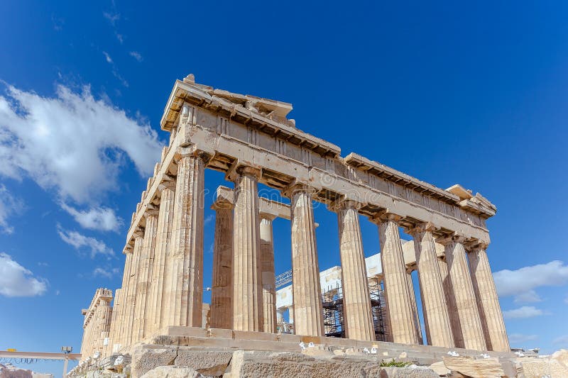 Parthenon In Athens Acropolis Side View Stock Photo - Image of ...