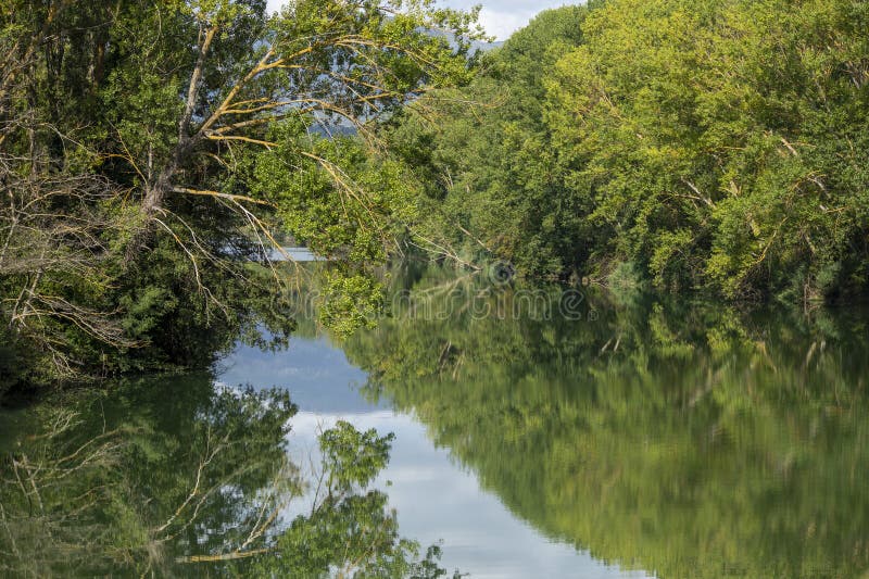 View of the Ebro River with Great Flow Stock Photo - Image of burgos ...